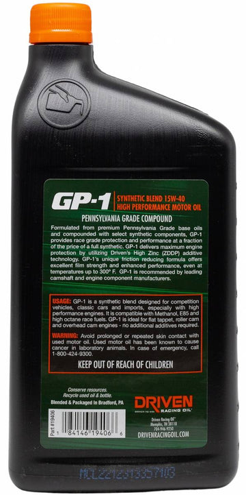 GP-1 ENGINE OILS – Driven Racing Oil Australia